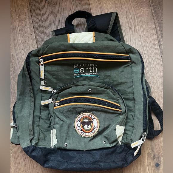 BBC | Bags | Planet Earth By Bbc Green With Orange Piping Backpack ...